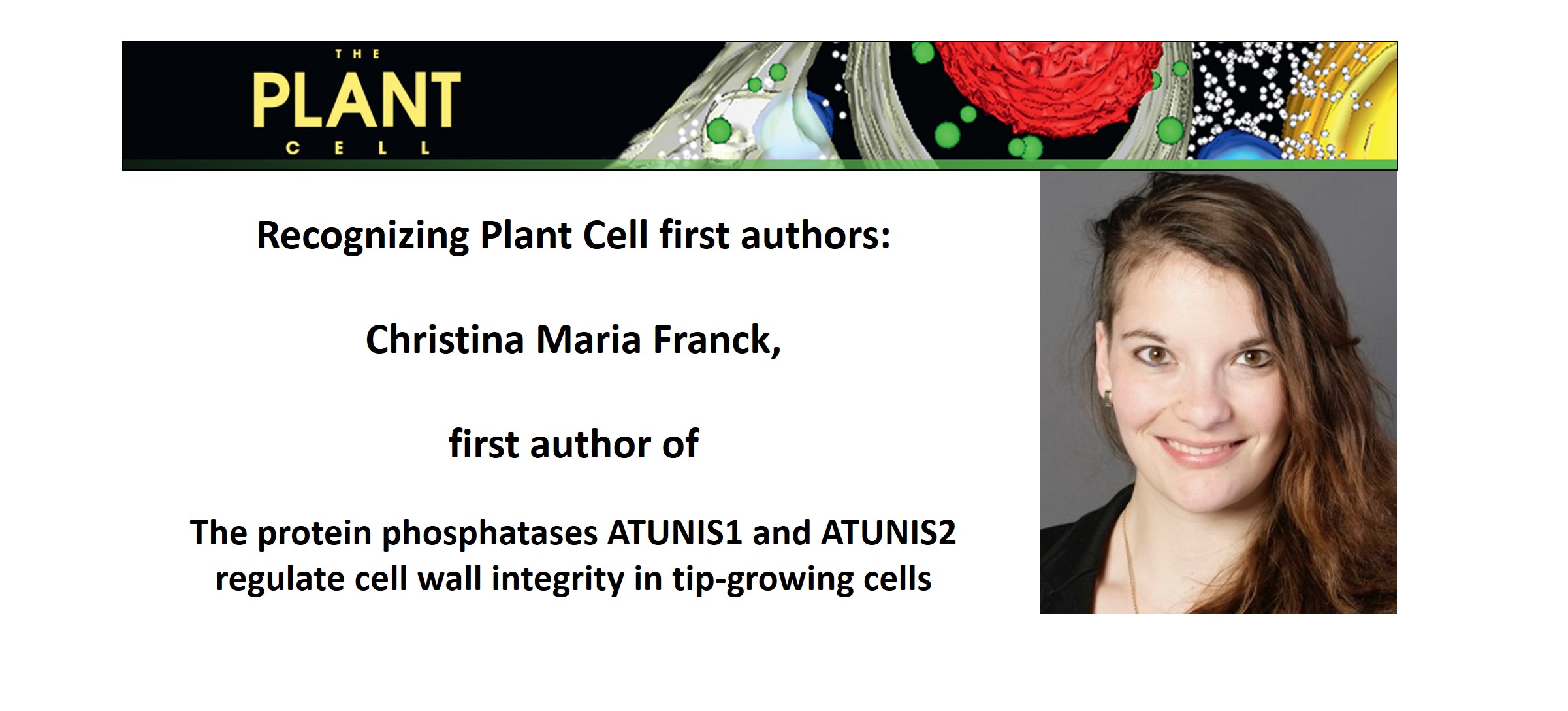 Recognizing Plant Cell first authors: Christina Maria Franck | Plantae