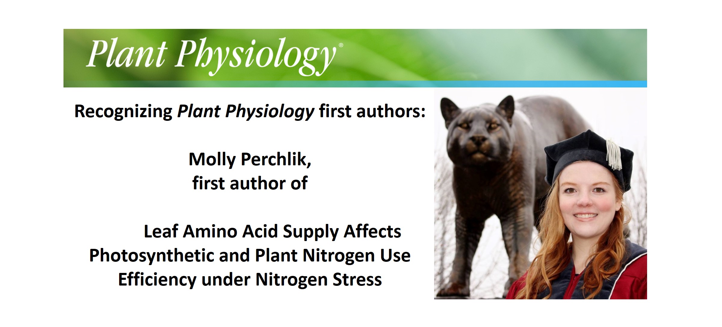 Recognizing Plant Physiology first authors: Molly Perchlik | Plantae