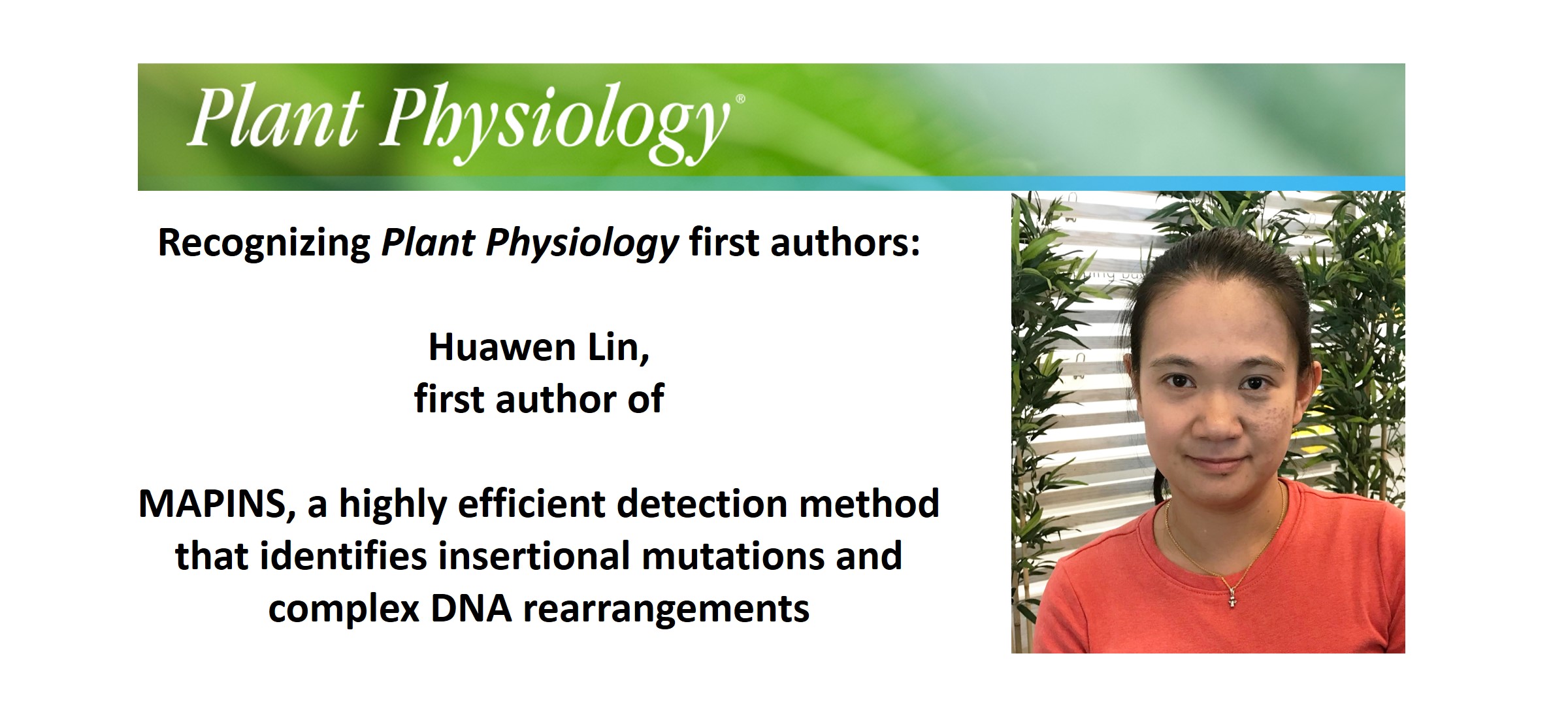 Recognizing Plant Physiology first authors: Huawen Lin | Plantae