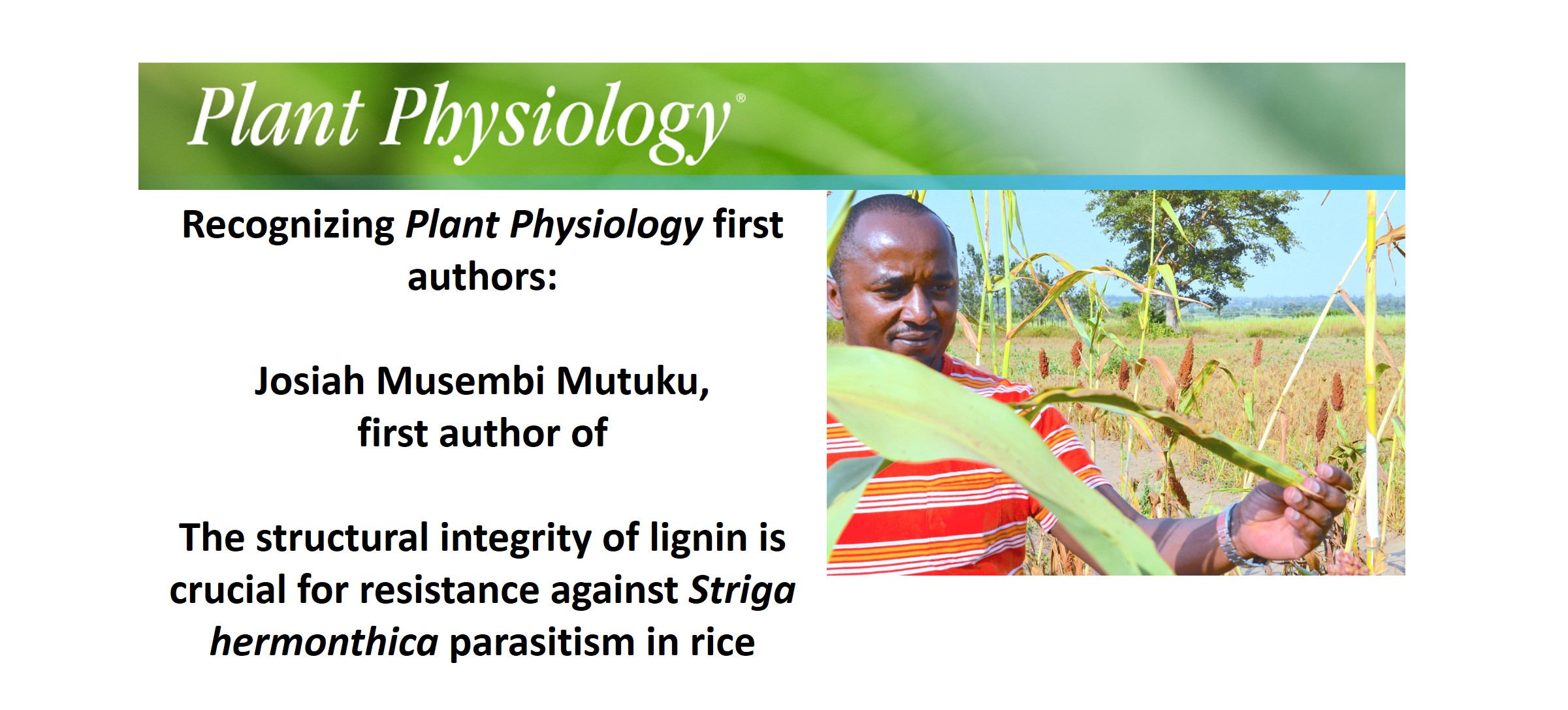 Recognizing Plant Physiology first authors: Josiah Musembi Mutuku | Plantae