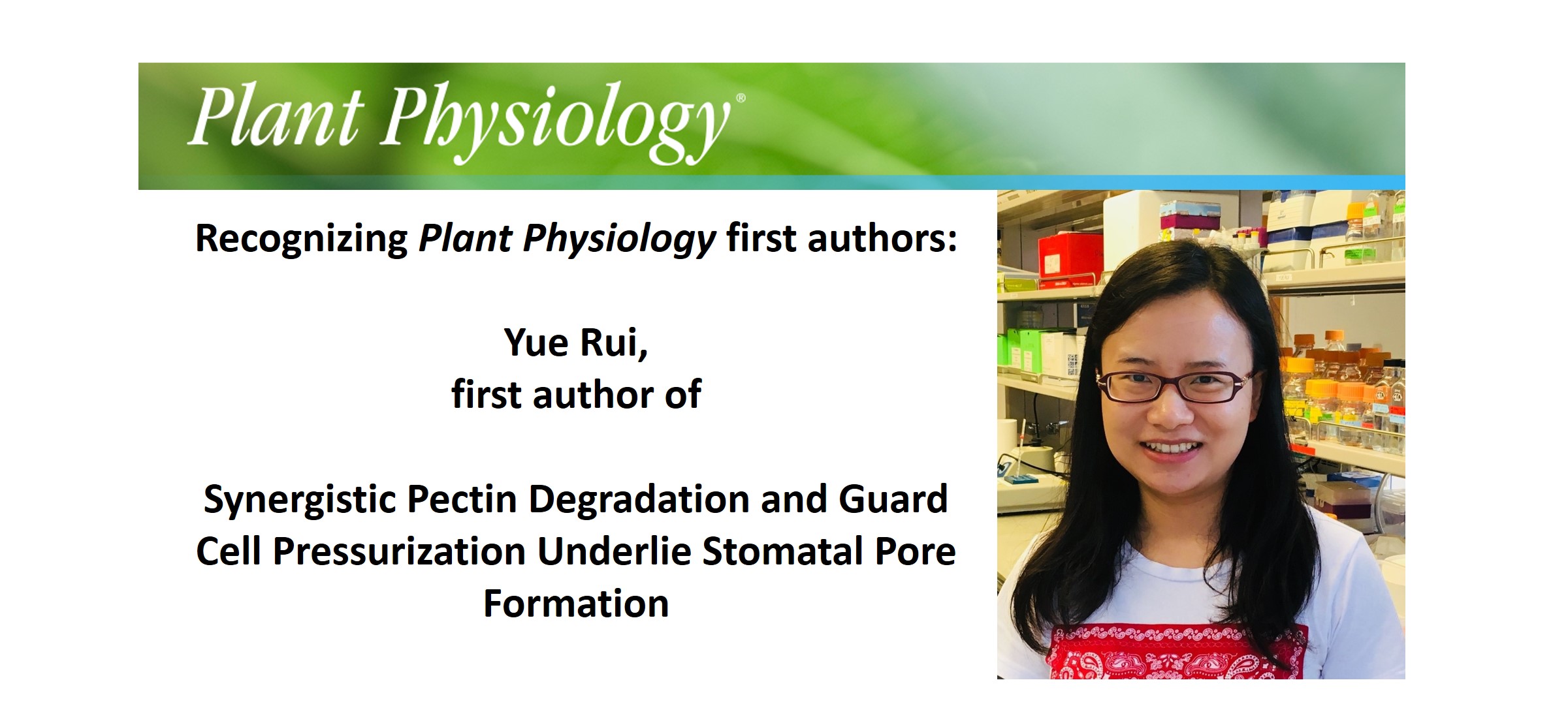 Recognizing Plant Physiology first authors: Yue Rui | Plantae
