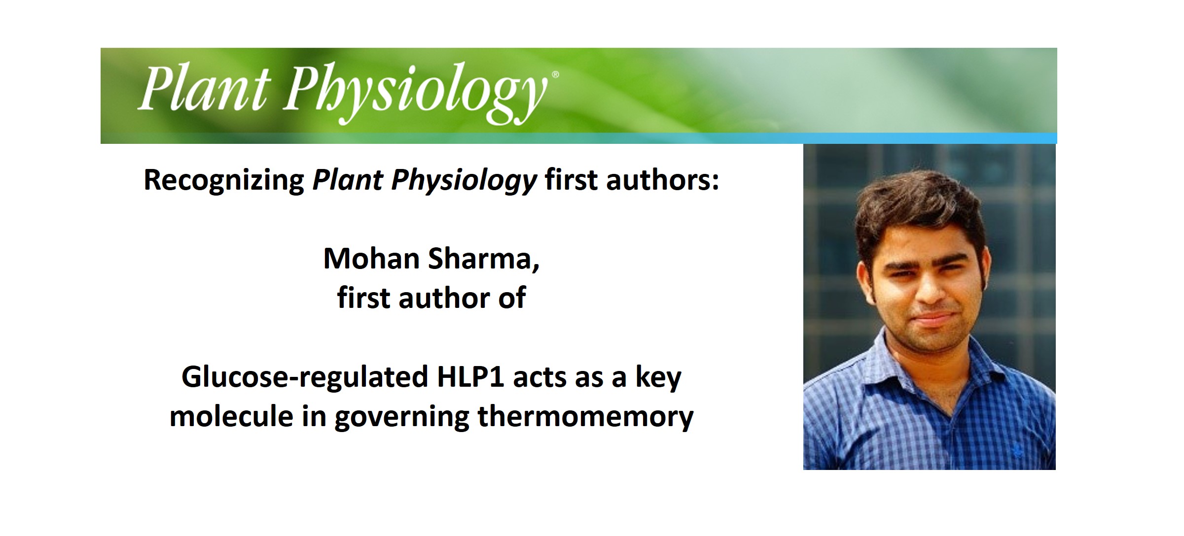 Recognizing Plant Physiology first authors: Mohan Sharma | Plantae