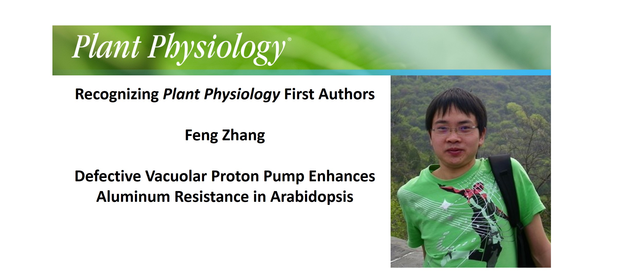 Recognizing Plant Physiology first authors: Feng Zhang | Plantae