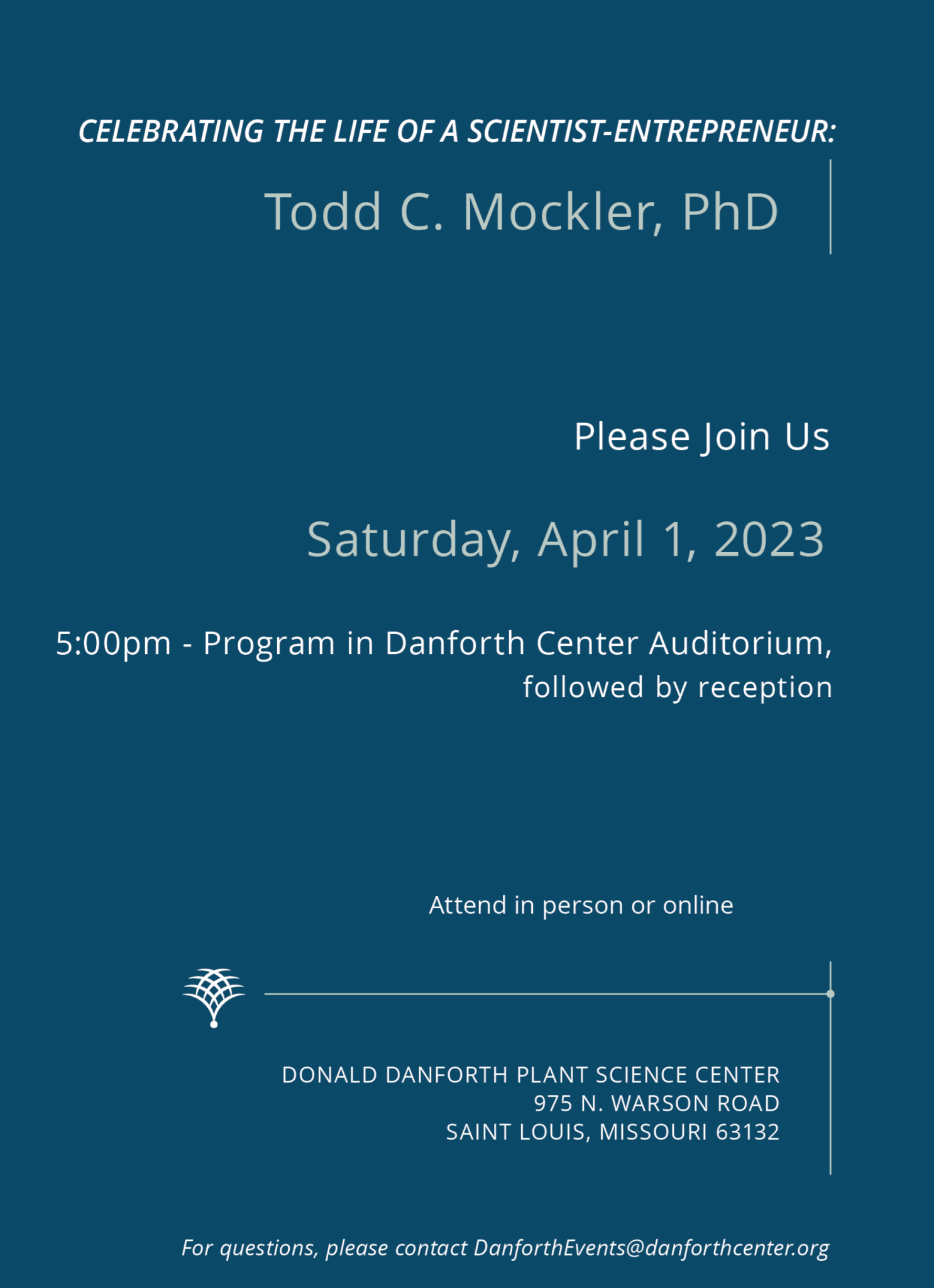 Celebrating the Life of a Scientist-Entrepreneur: Todd C. Mockler, PhD ...